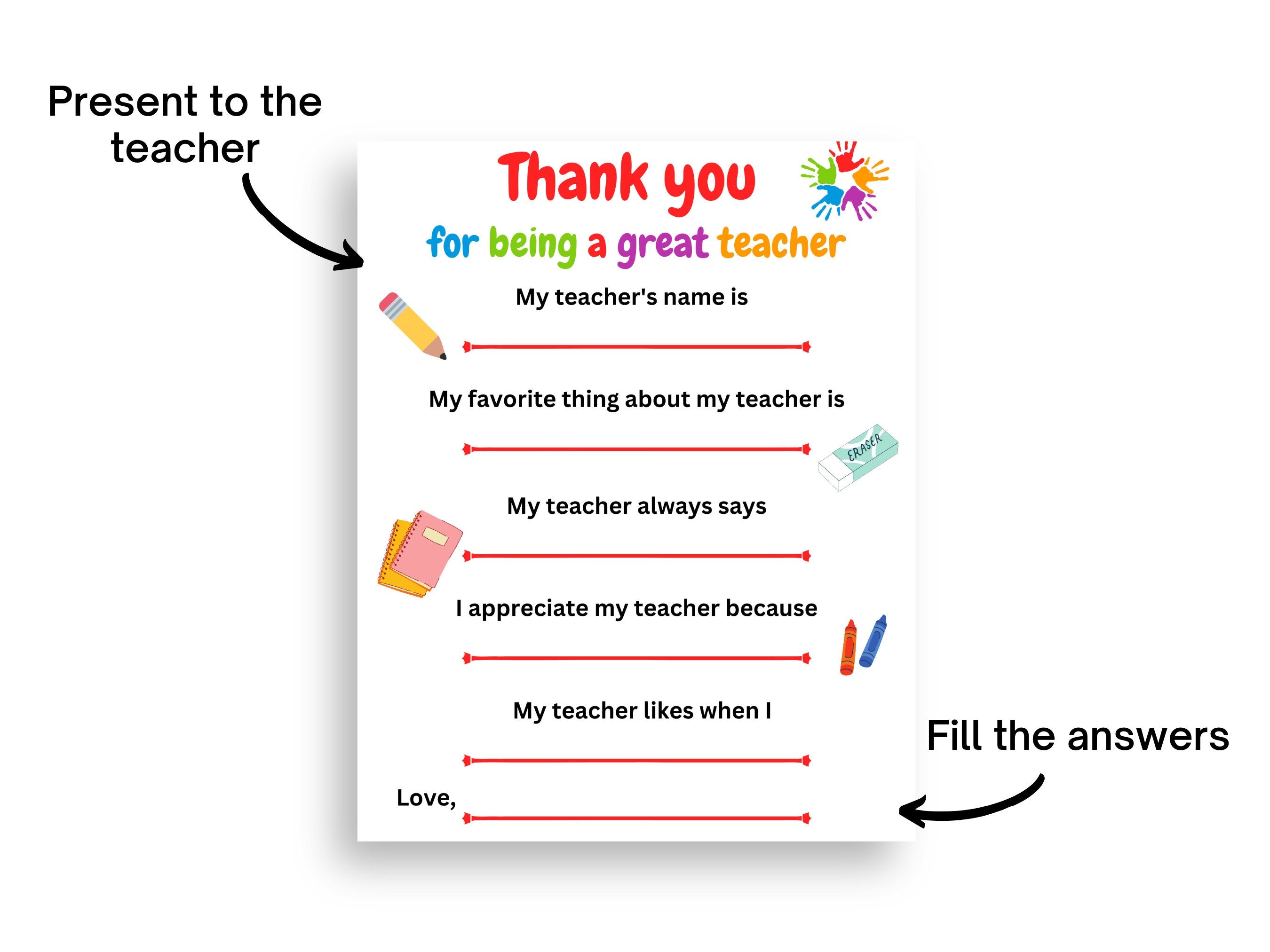 Teacher Appreciation Week Printable, Thank You Teacher Printable ...