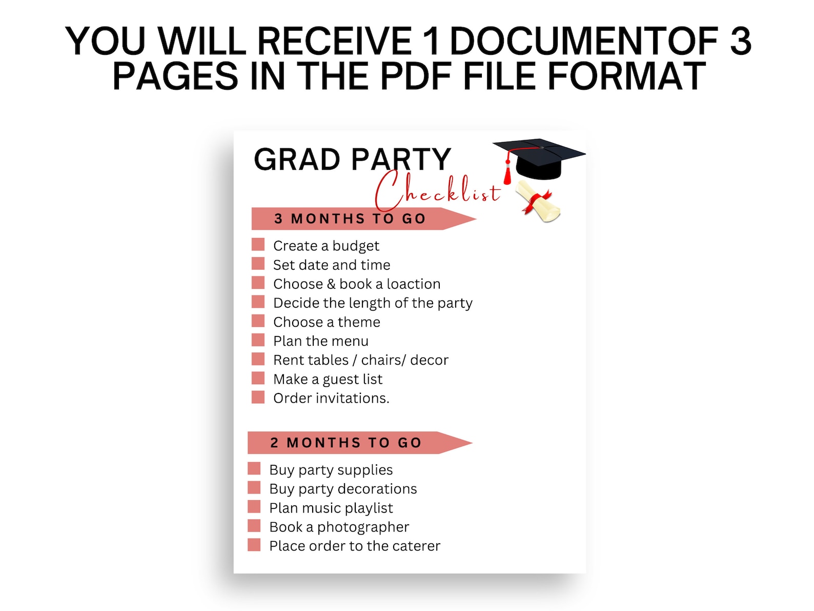 Graduation Party Checklist, Graduation Party Planning Checklist, Grad ...