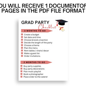 Graduation Party Checklist, Graduation Party Planning Checklist, Grad ...