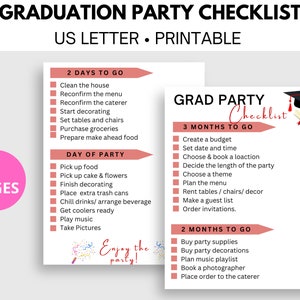 Graduation Party Checklist, Graduation Party Planning Checklist, Grad ...