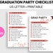 Graduation Party Checklist, Graduation Party Planning Checklist, Grad ...