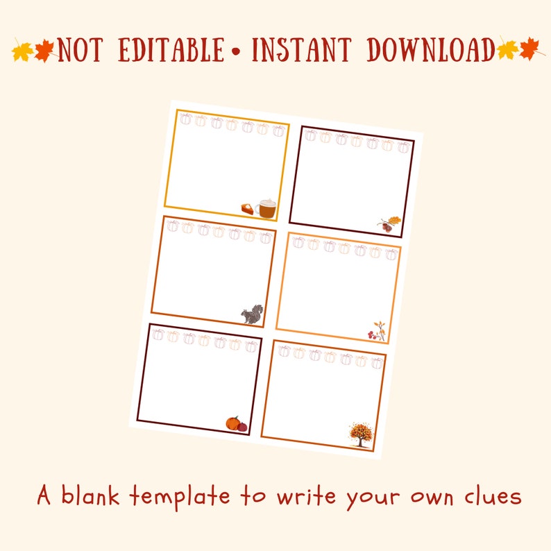 Fall Scavenger Hunt for Kids, Autumn Printable Games for Kids, Fall ...