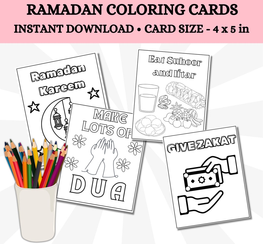 Ramadan Activity for Kids, Coloring Cards for Kids, Ramadan Activities ...