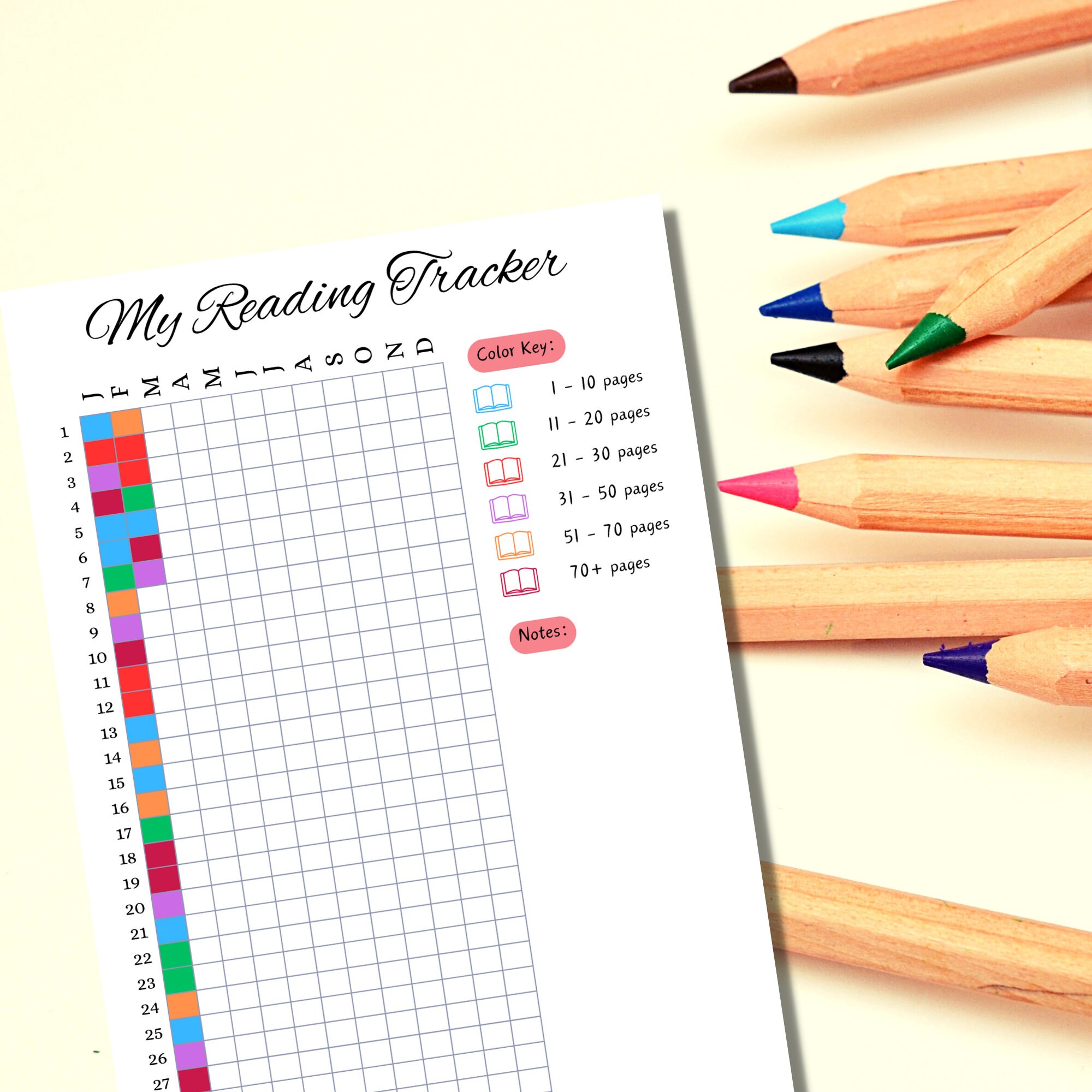 Reading Tracker, A5 Journal Page, Printable Reading Tracker, Reading ...