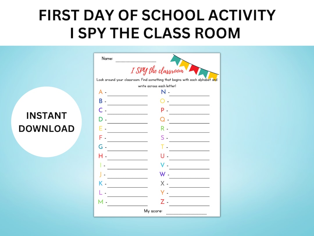 I Spy the Classroom Game, First Day of School Activity, Back to School ...