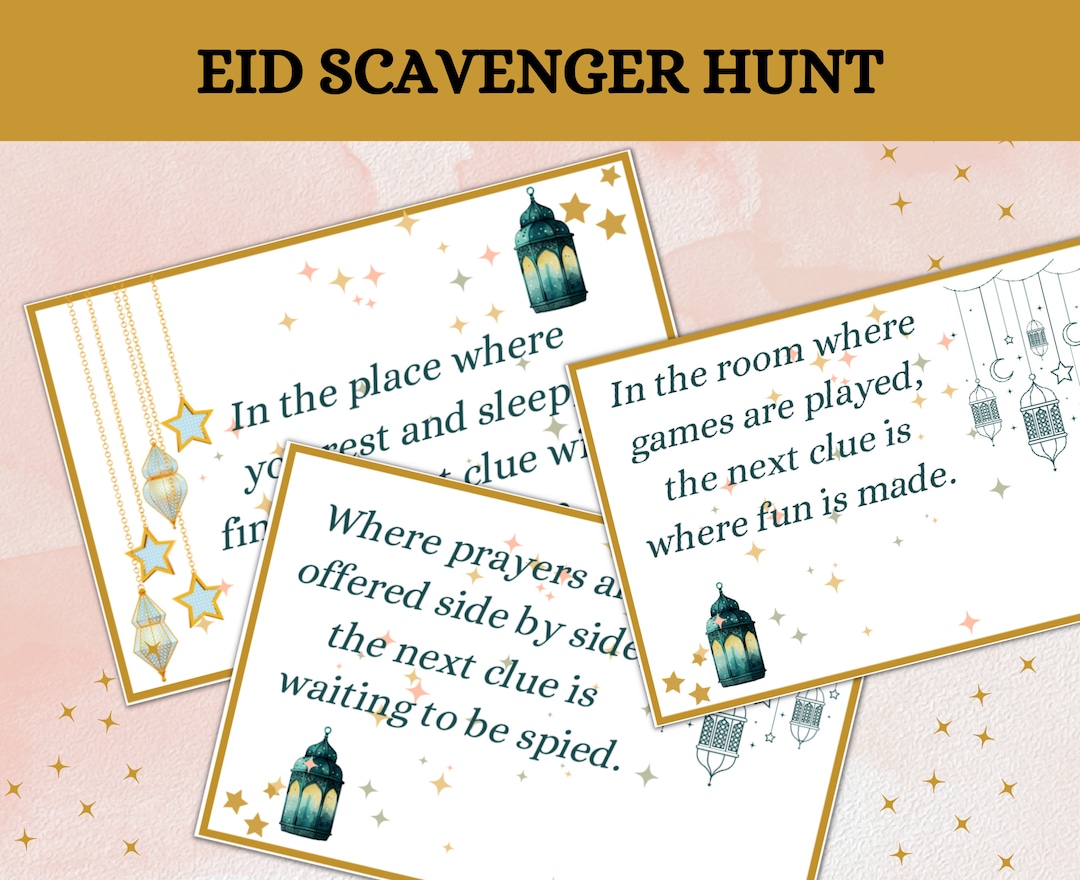 Eid Scavenger Hunt, Eid Day Treasure Hunt, Eid Day Games for Kids, Eid ...