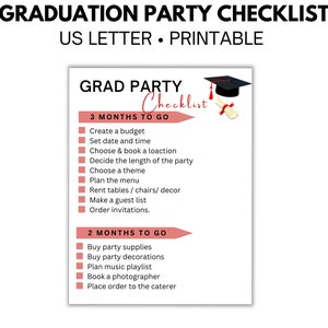 Graduation Party Checklist, Graduation Party Planning Checklist, Grad ...