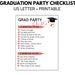 Graduation Party Checklist, Graduation Party Planning Checklist, Grad ...