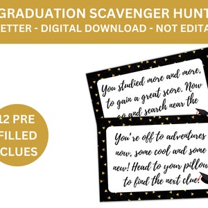 Graduation Scavenger Hunt, Graduation Party Treasure Hunt, Graduation ...