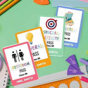 Classroom Hall Passes, Bathroom Pass, Nurse Pass, Back to School Pass ...