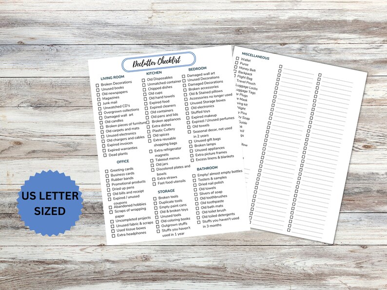 Declutter Checklist, Cleaning Checklist, Declutter Challenge, Declutter ...