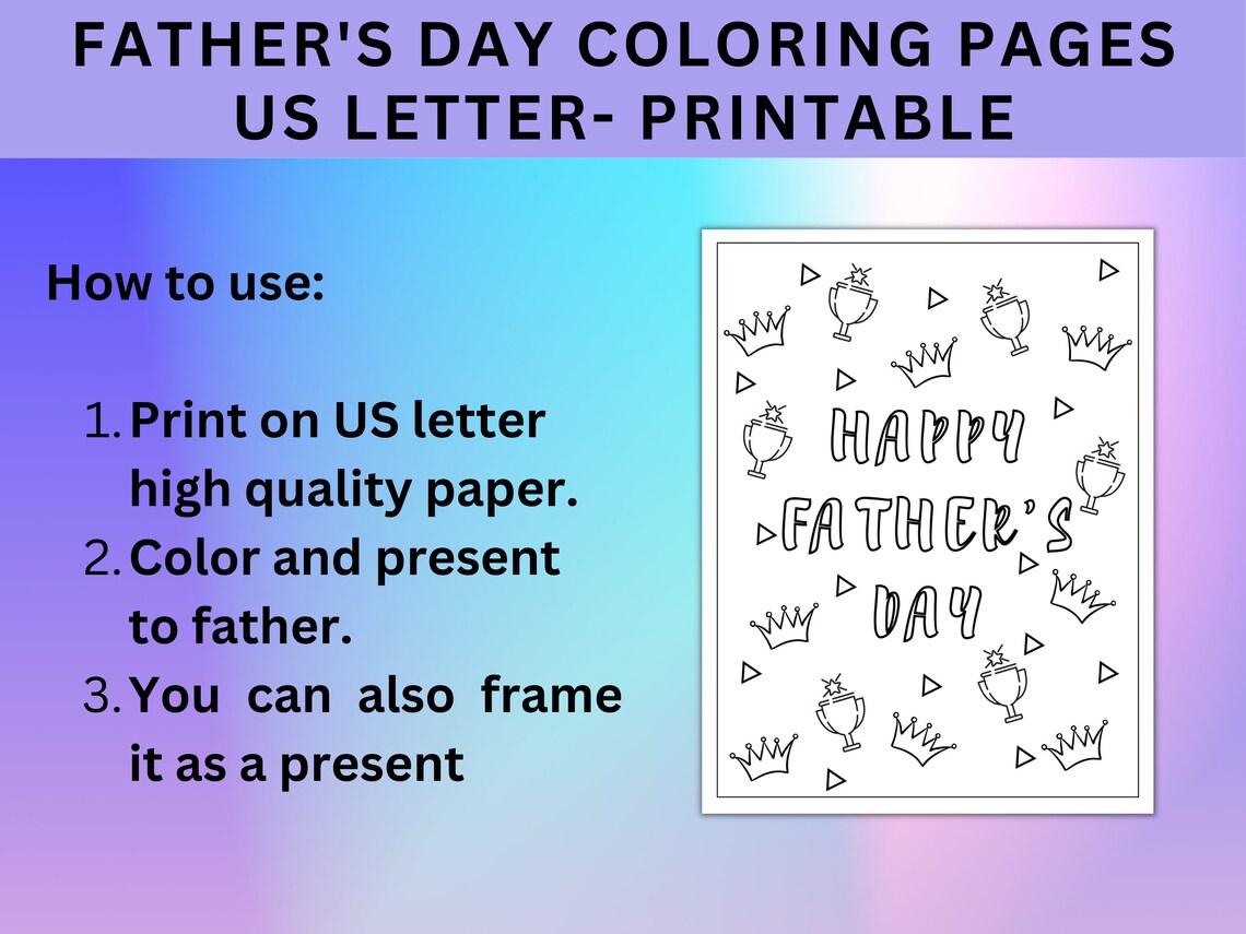 Fathers Day Card Printable, Fathers Day Print Craft, Fathers Day Card ...