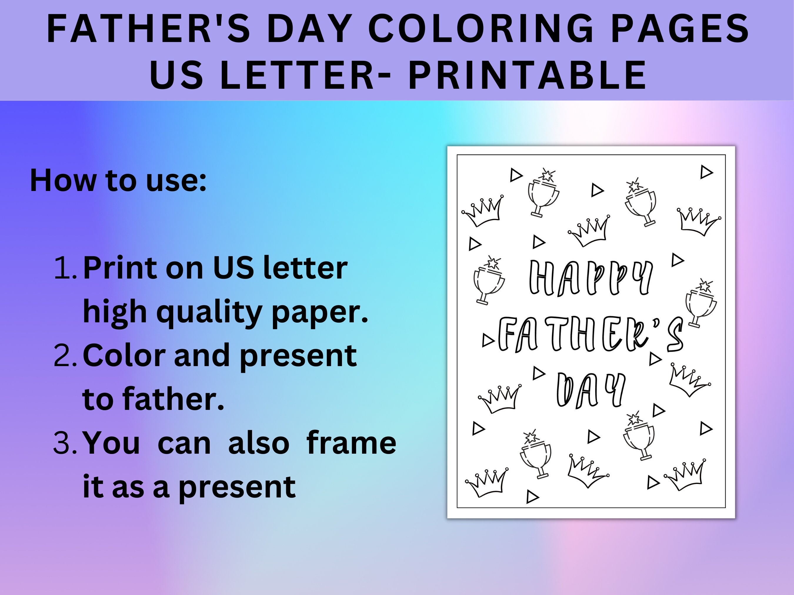 Fathers Day Card Printable, Fathers Day Print Craft, Fathers Day Card ...