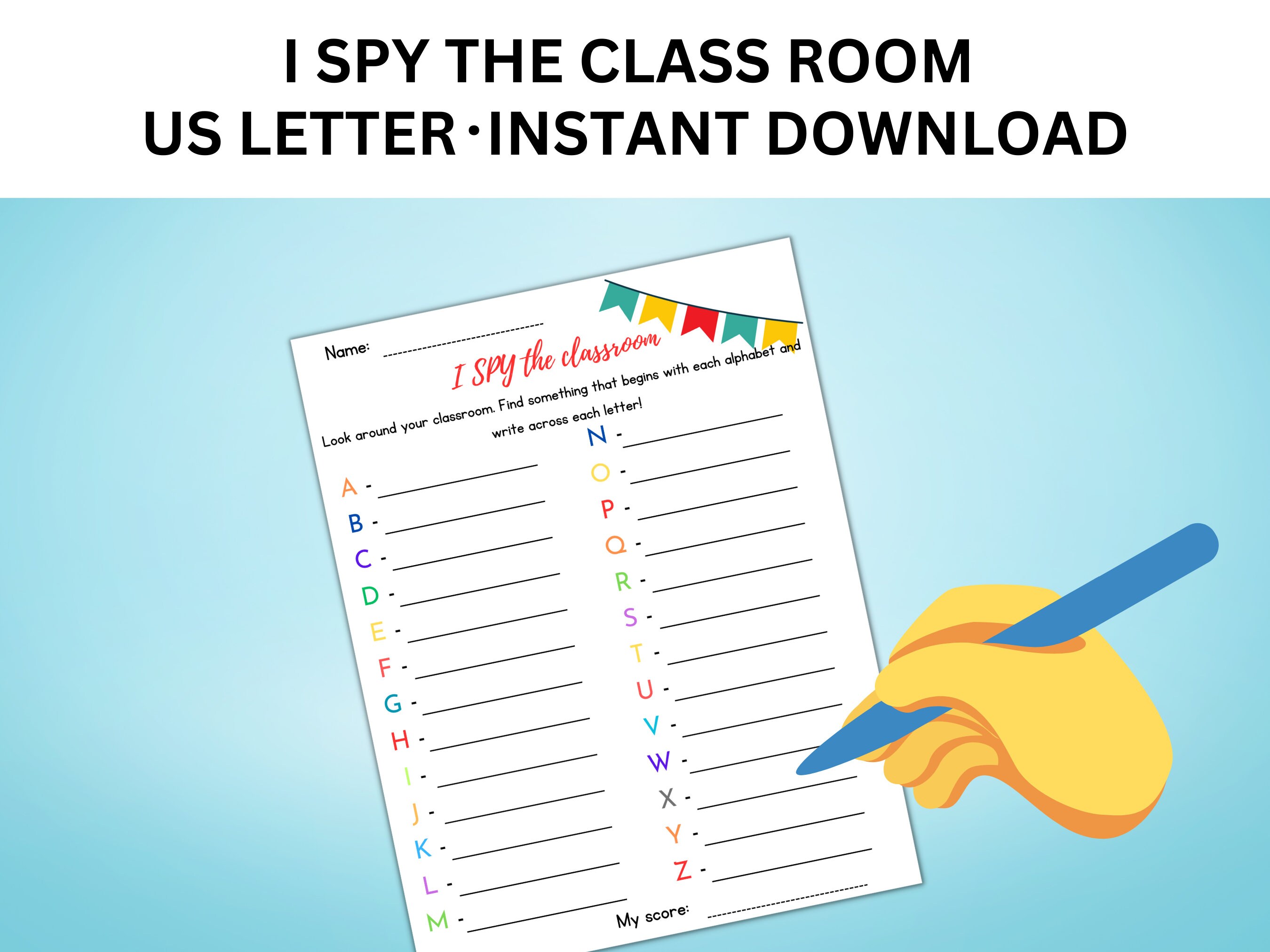 I Spy the Classroom Game, First Day of School Activity, Back to School ...