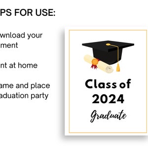Graduation Party Sign, Welcome Sign, Class of 2024, Graduation Signs ...