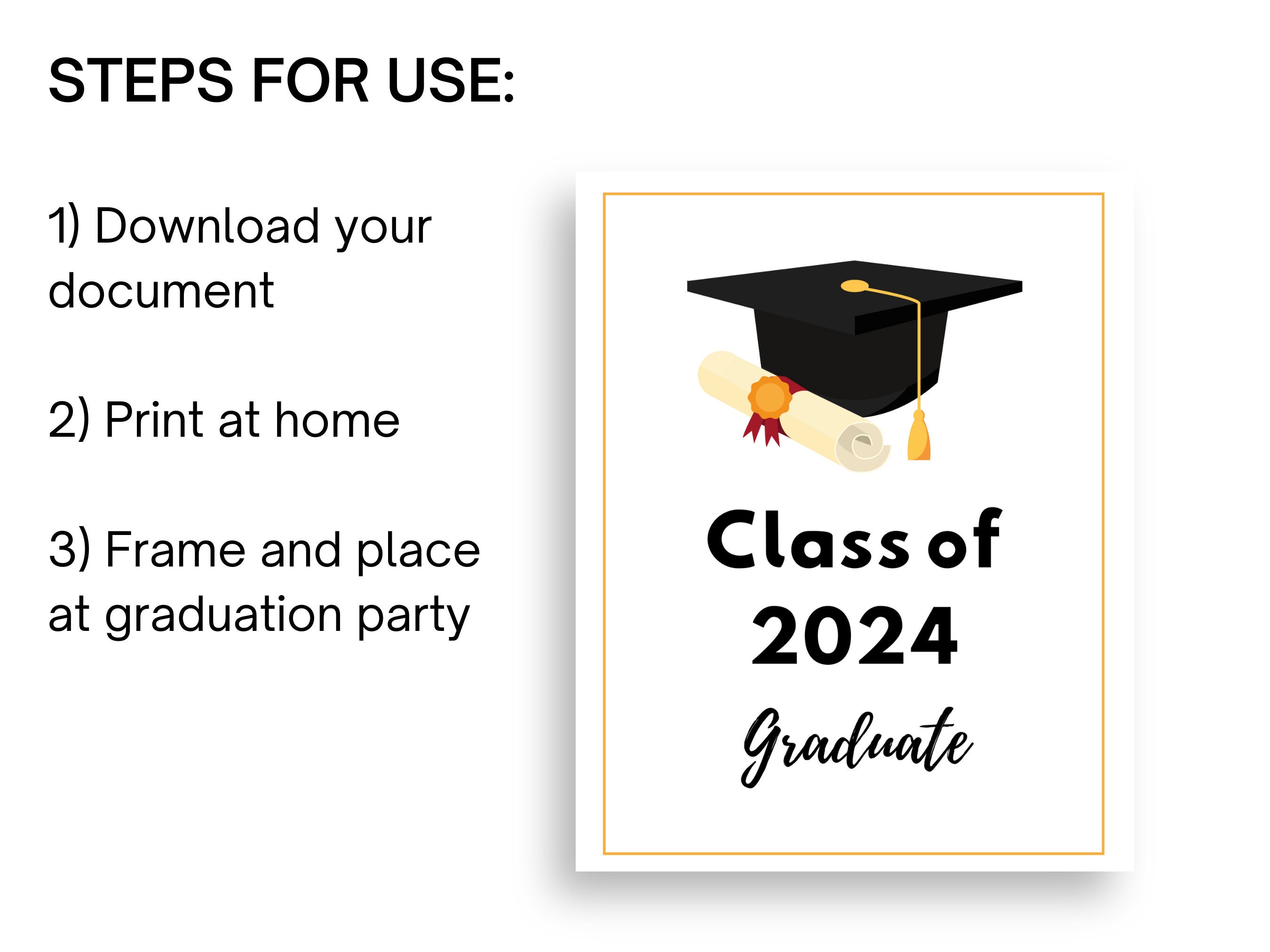 Graduation Party Sign, Welcome Sign, Class of 2024, Graduation Signs ...