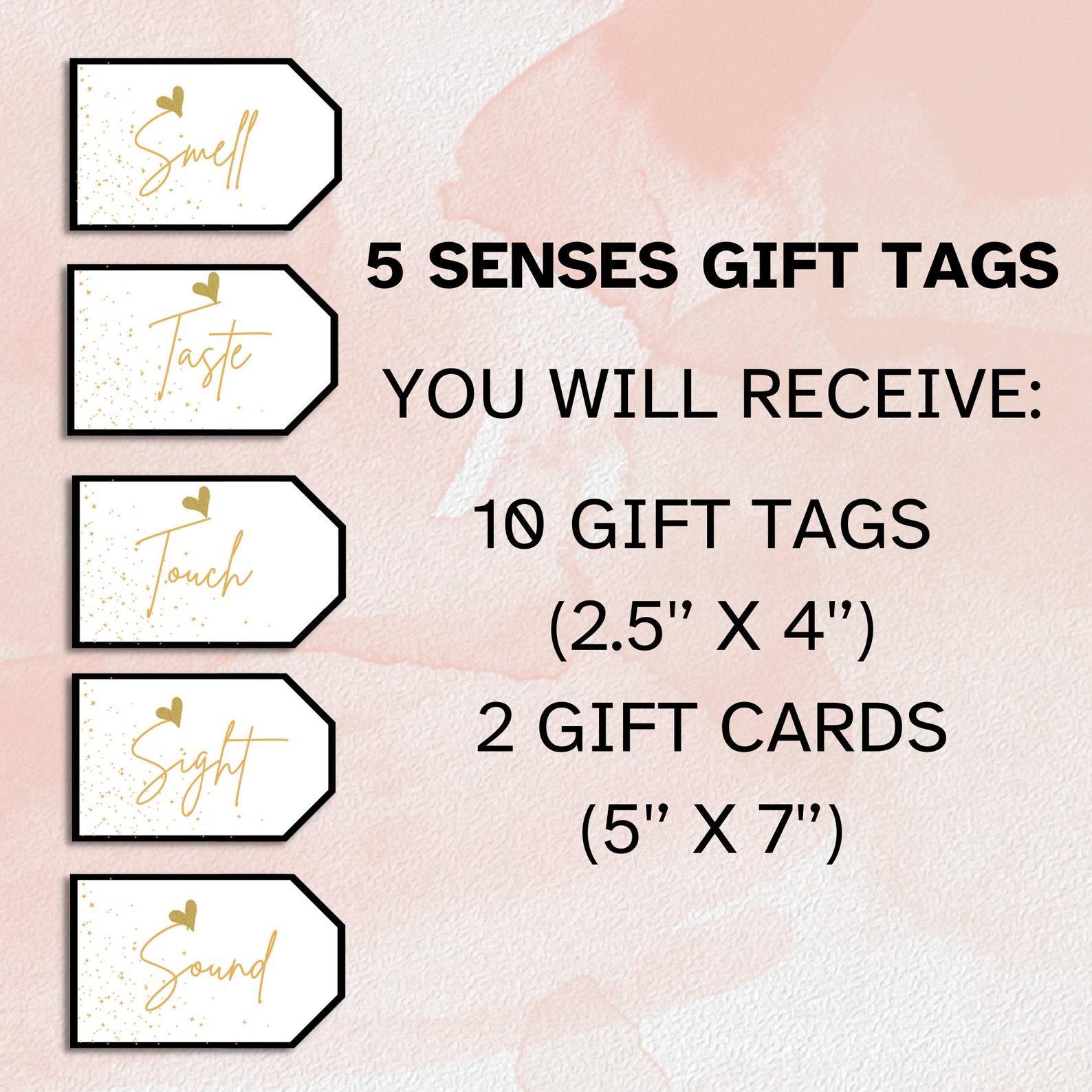 5 Senses Gift Tags, 5 Senses Gift for Him, Gift for Him, Gift for Her ...