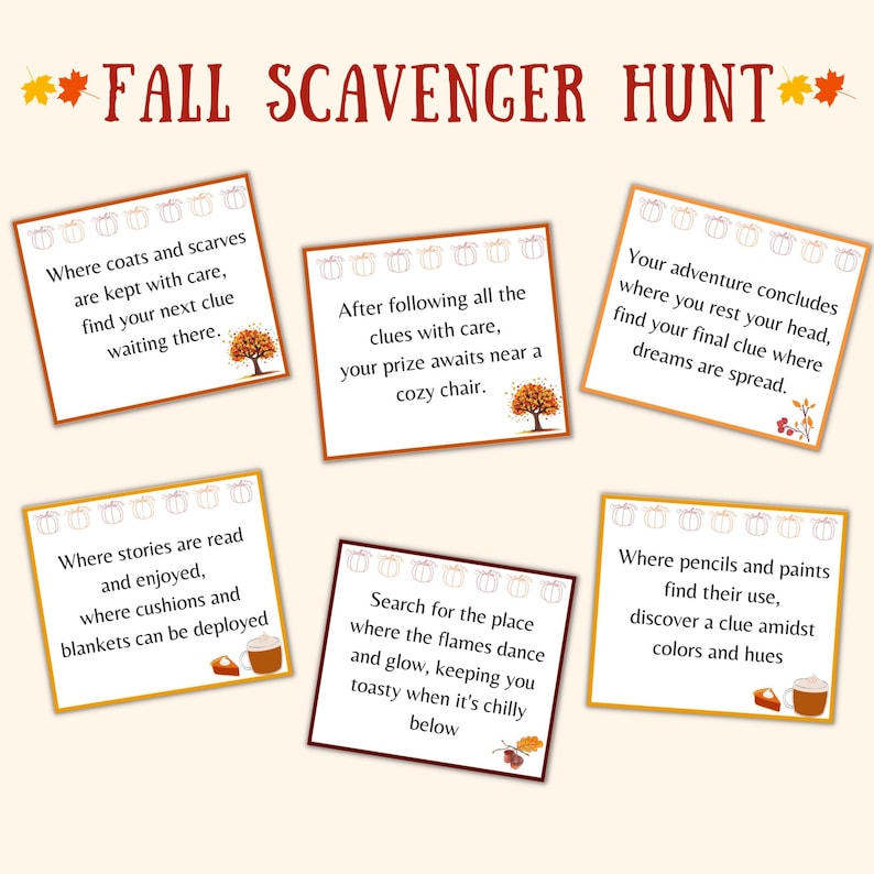 Fall Scavenger Hunt for Kids, Autumn Printable Games for Kids, Fall ...