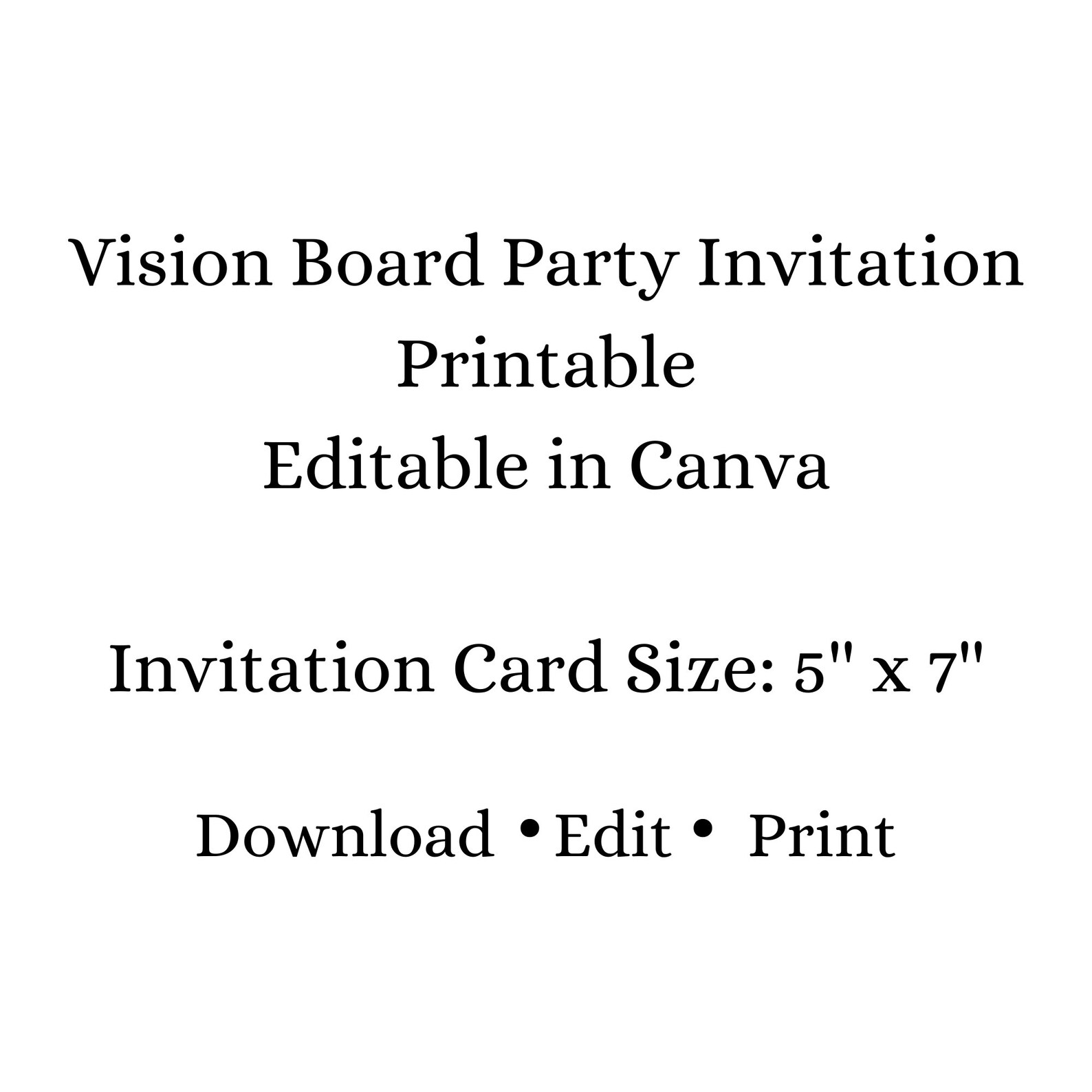 Vision Board Party Invitation, Vision Board Party Flyer, DIY Editable ...