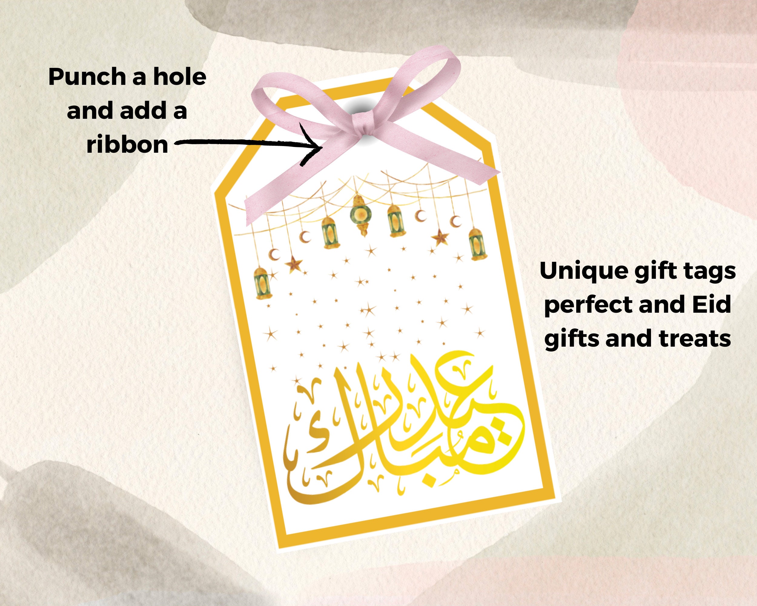 Eid Mubarak Tags Printable, Eid Gift Tags, Happy Eid, Ramadan Eid Decor ...