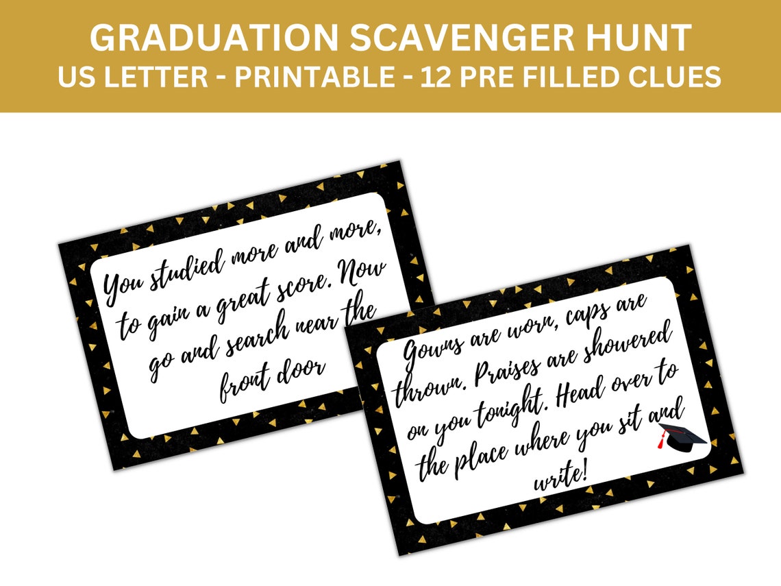 Graduation Scavenger Hunt, Graduation Party Treasure Hunt, Graduation ...