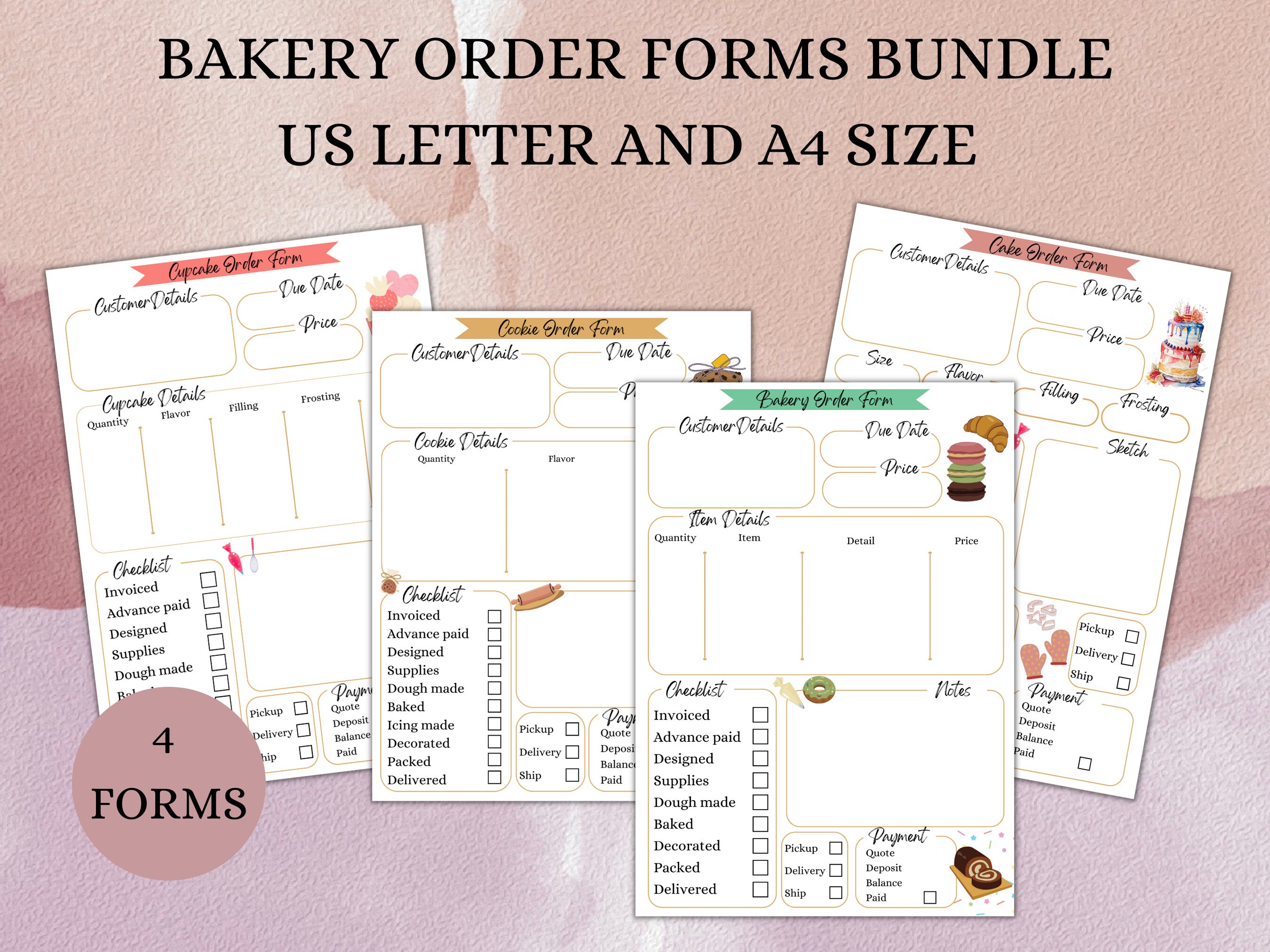 Cake Order Form, Bakery Order Forms, Bakery Order Form, Printable Order ...