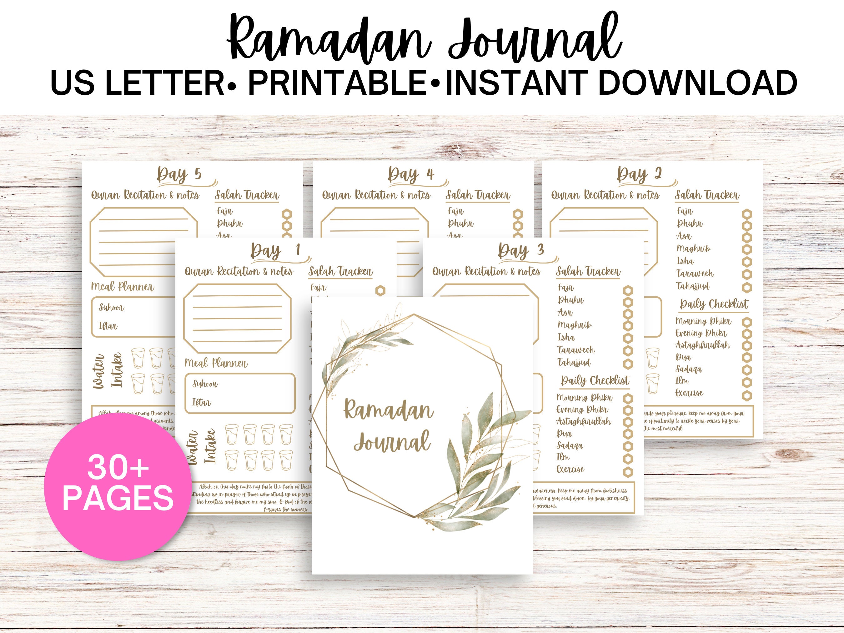 Ramadan Journal Printable, Ramadan Planner, Salah Tracker, Quran ...