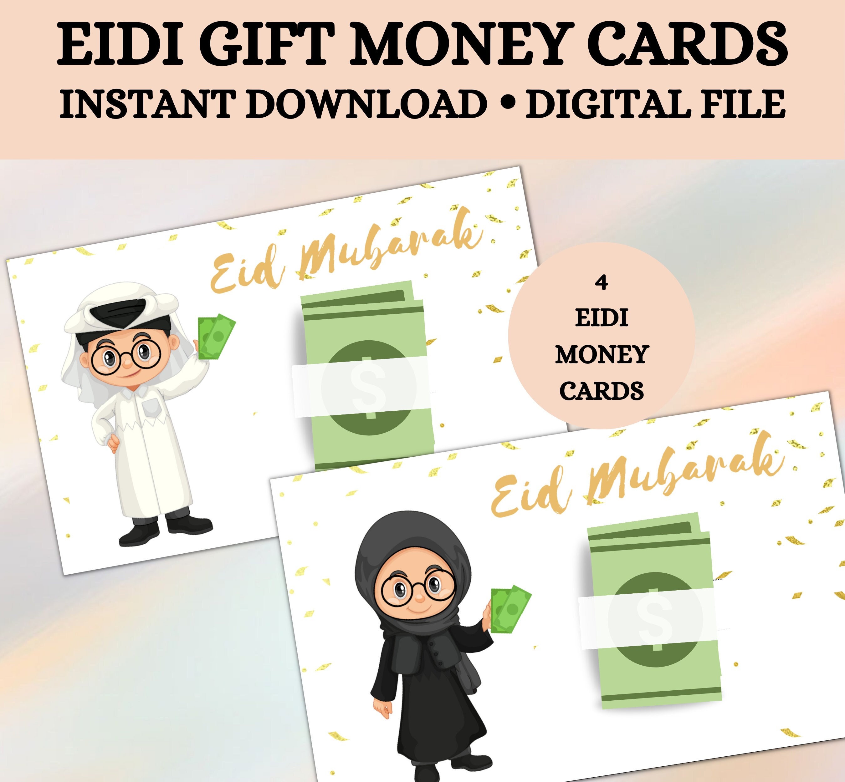 Eidi Gift Money Cards, Money Envelopes, Eidi Gift Envelopes, Eid Money ...