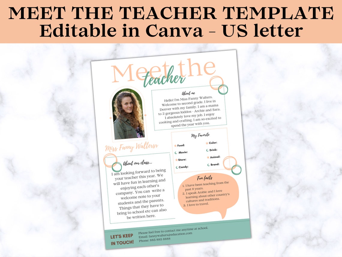 Meet the Teacher Template, Meet the Teacher, Meet the Teacher Editable ...