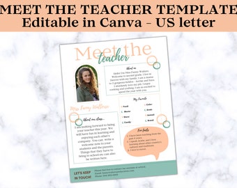 Meet the Teacher Retro Template Editable - Back to School - Etsy