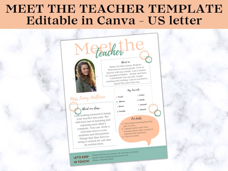 Meet the Teacher Template, Meet the Teacher, Meet the Teacher Editable ...
