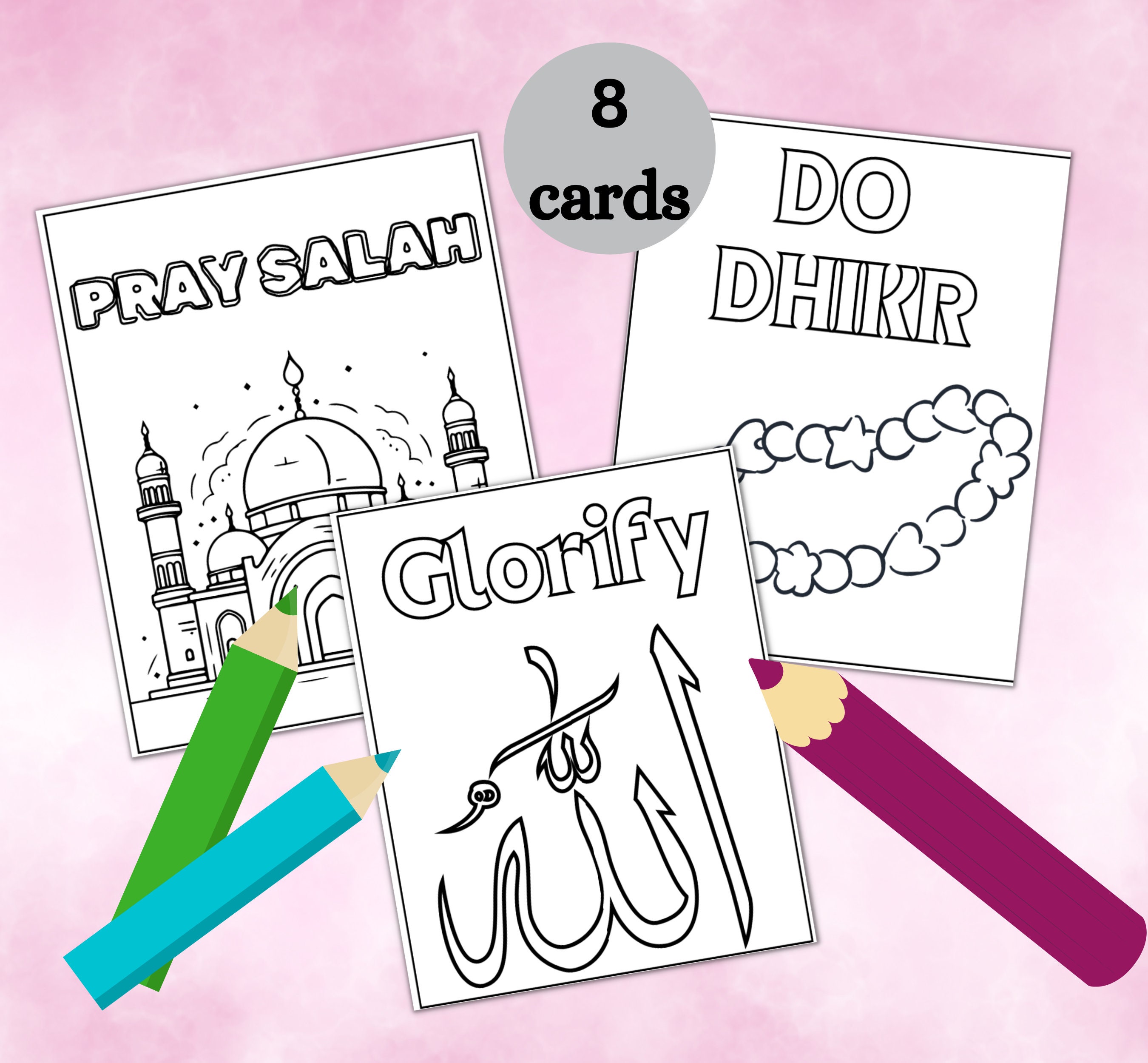 Ramadan Activity for Kids, Coloring Cards for Kids, Ramadan Activities ...
