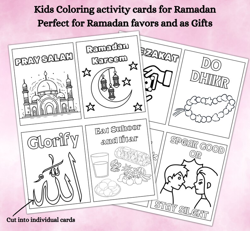 Ramadan Activity for Kids, Coloring Cards for Kids, Ramadan Activities ...