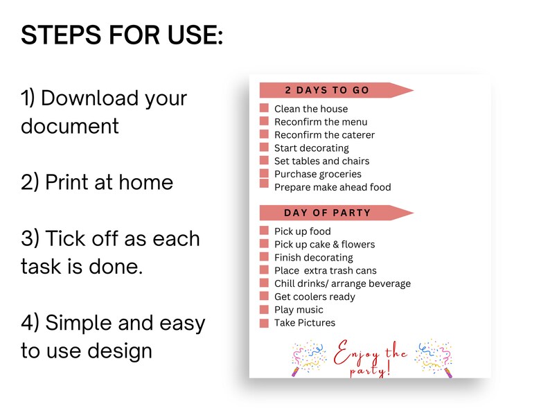 Graduation Party Checklist, Graduation Party Planning Checklist, Grad ...