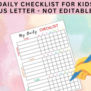 Kids Daily Checklist, Kids Daily Routine, Kids Checklist, Kids Daily ...
