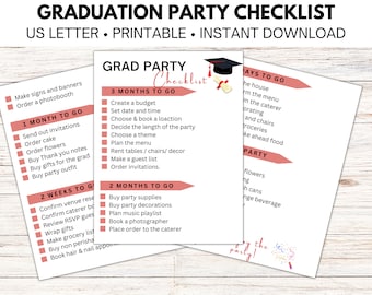 Graduation Party Checklist, Graduation Party Planning Checklist, Grad ...
