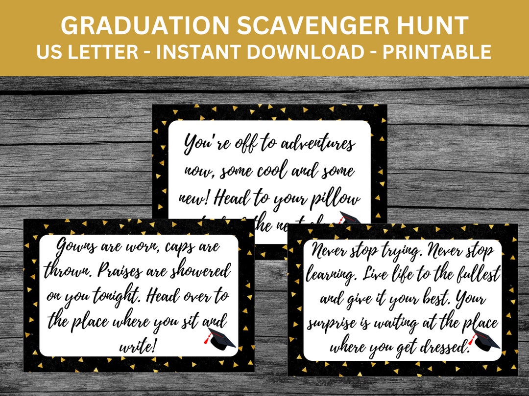 Graduation Scavenger Hunt, Graduation Party Treasure Hunt, Graduation ...
