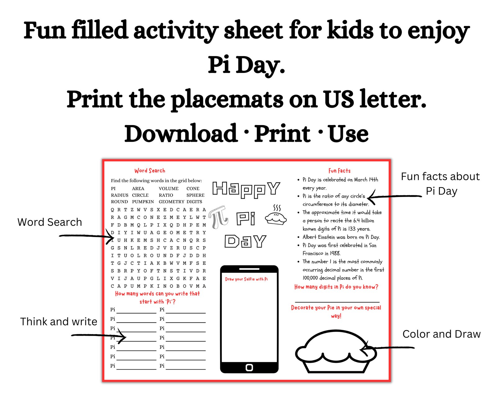 Pi Day, Pi Day Activity, Pi Day Games for Kids, Pi Day Classroom ...