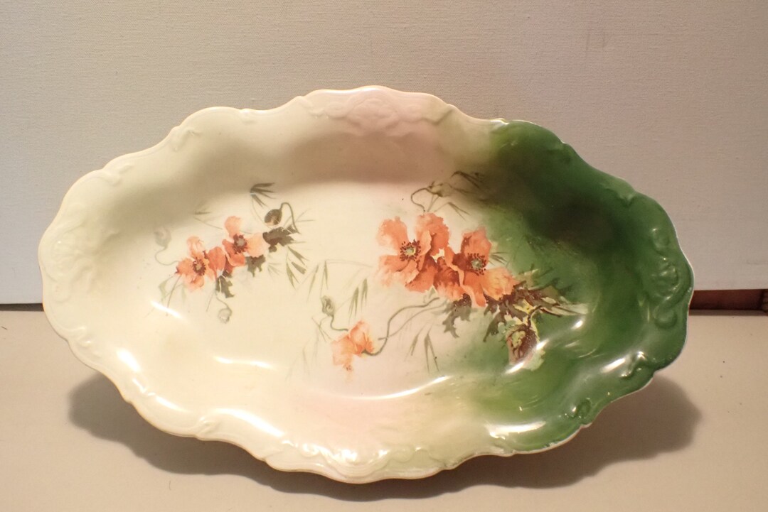 Beautiful Unmarked Relish Tray Flower Green 13 X 8 1/2" - Etsy