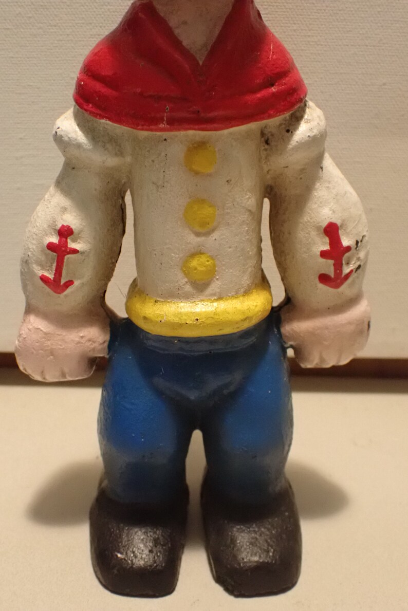 9reproduction Popeye Cast Iron Still Coin Bank Red White Blue - Etsy