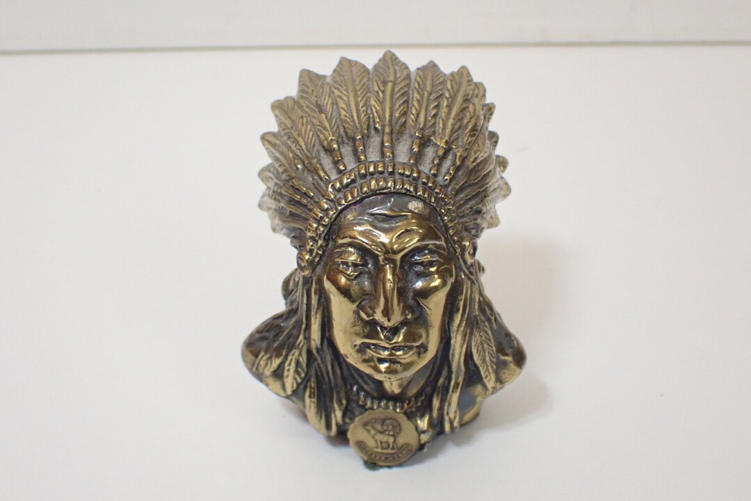 Vintage Mohawk Trail Indian Chief Paperweight Massachusetts - Etsy