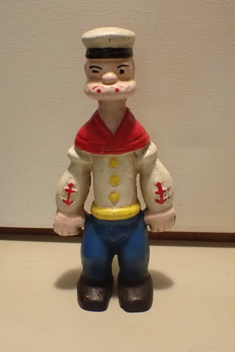 9reproduction Popeye Cast Iron Still Coin Bank Red White Blue - Etsy
