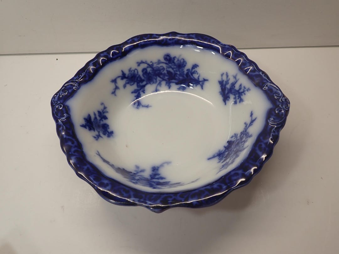 Vintage Flow Blue Touraine 10" Stanley Pottery Co Porcelain Bowl - Etsy