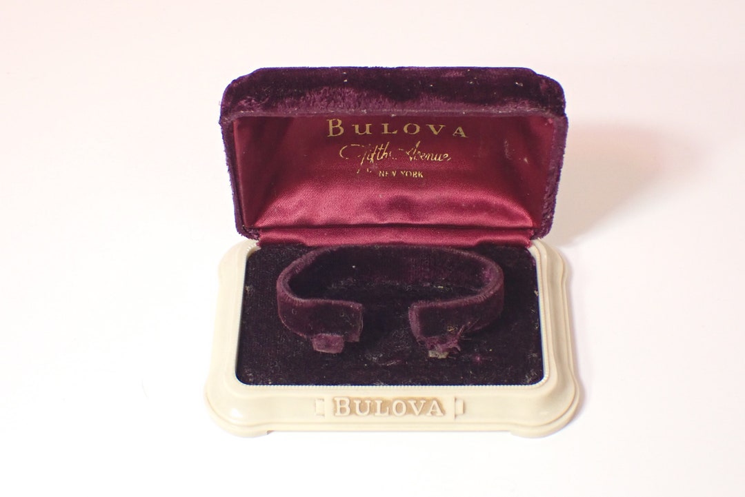 Vintage Bulova Fifth Avenue Watch Case Celluloid W Burgundy Velvet - Etsy
