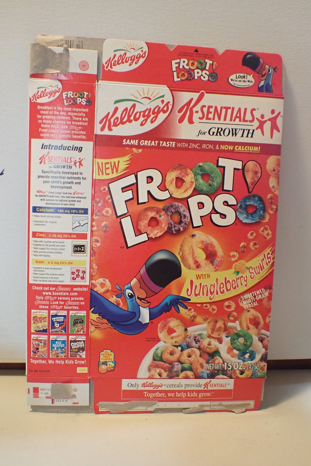Rare Vintage Kellogg's Froot Loops 15 Oz Cereal Box Advertising ...