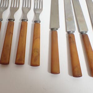 12 Pieces Butterscotch Bakelite Flatware Knives and Forks - Etsy