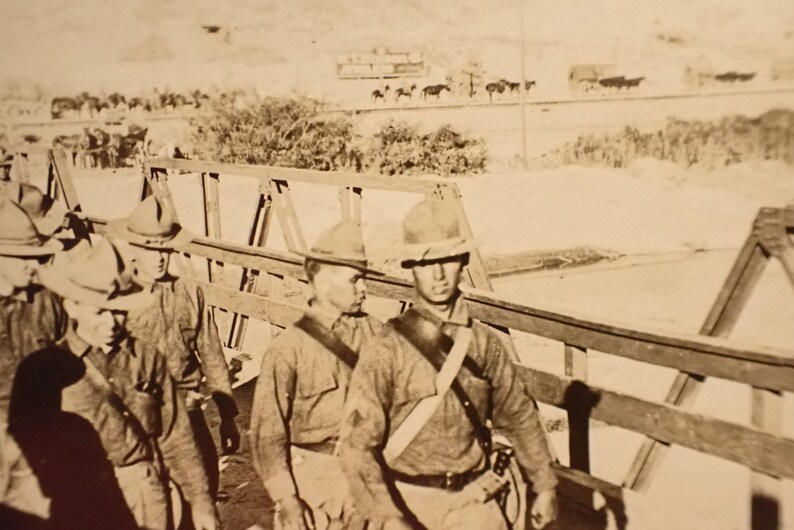 Real Photo Post Card U.S. Ww1 Infantry Crossing the Rio Grand River ...
