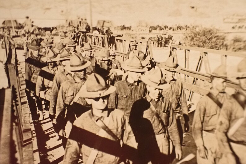 Real Photo Post Card U.S. Ww1 Infantry Crossing the Rio Grand River ...