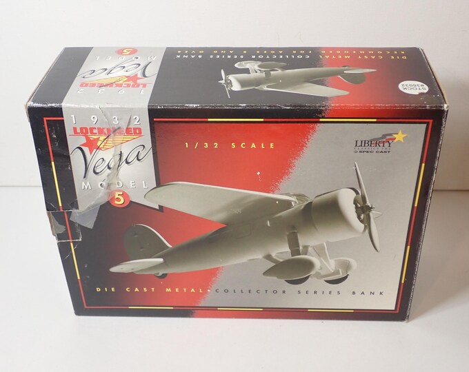 Mib 1932lockhead 1/32 Scale Vega Model 5 Die Cast Metal Airplane Bank ...