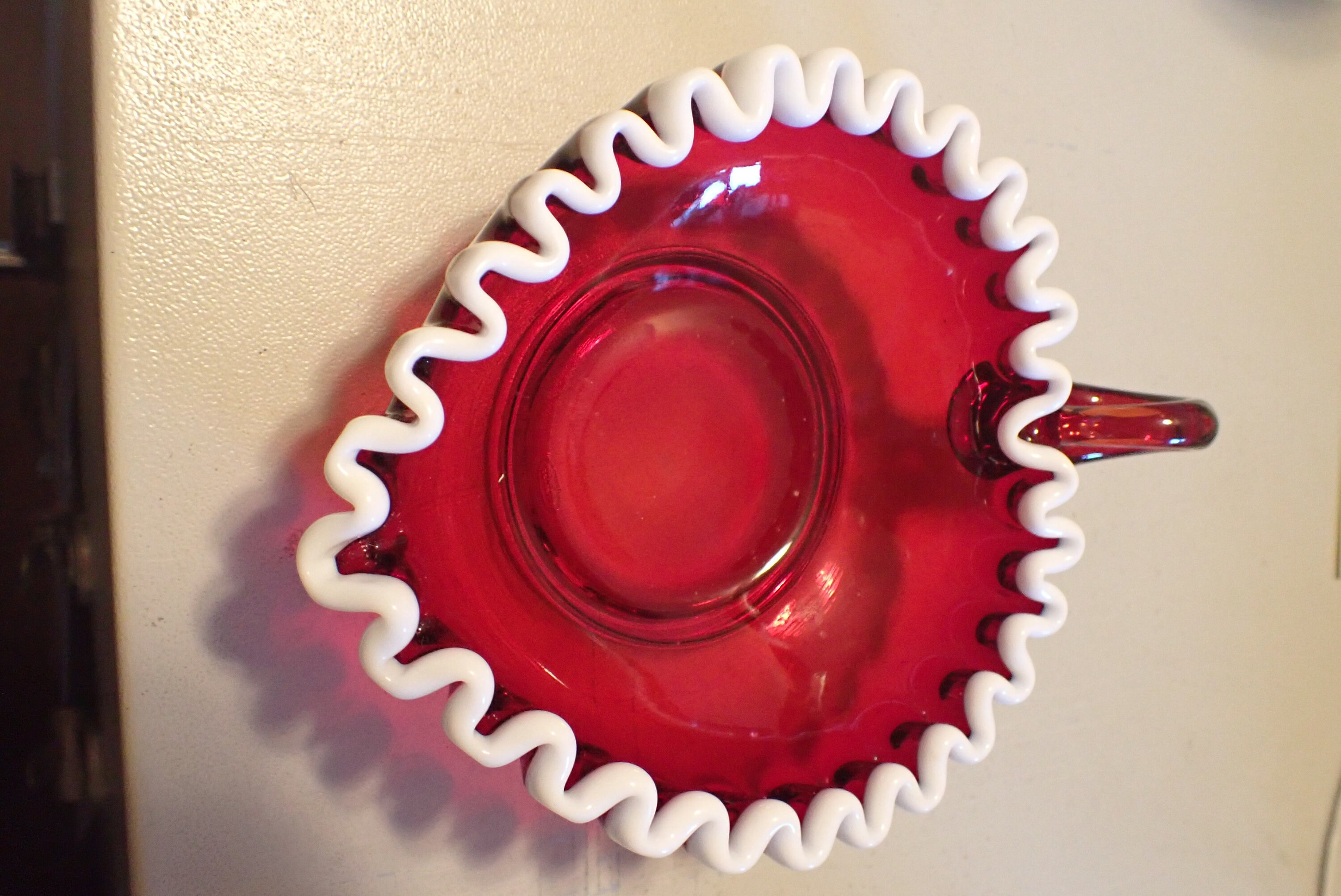 Fenton Ruby Red Snow Crest Heart Shaped Nappy Candy Bowl - Etsy